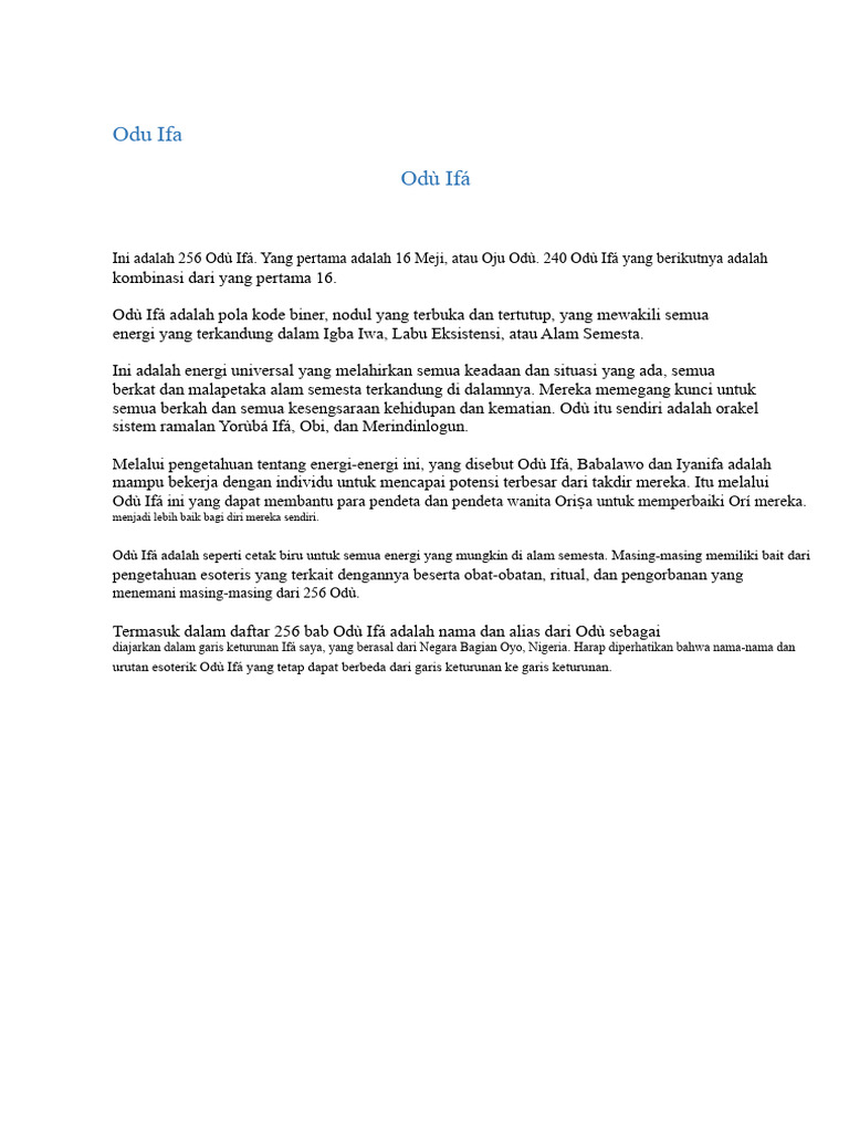 Odù Ifá | PDF