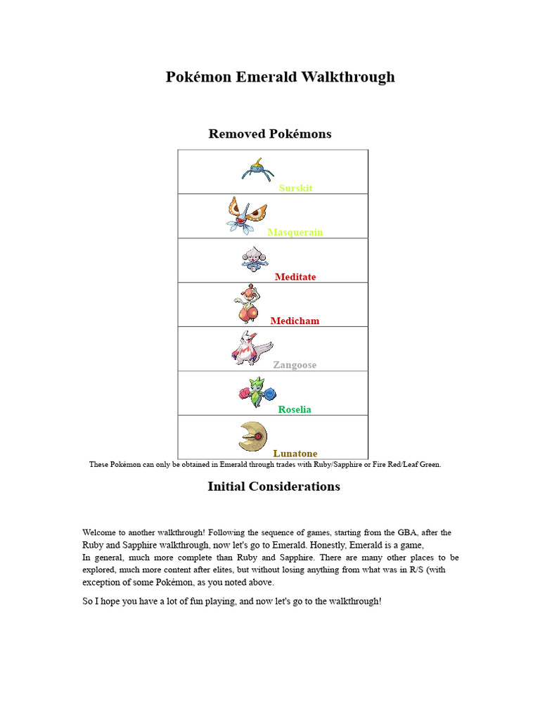Pokémon Emerald Complete Walkthrough | PDF