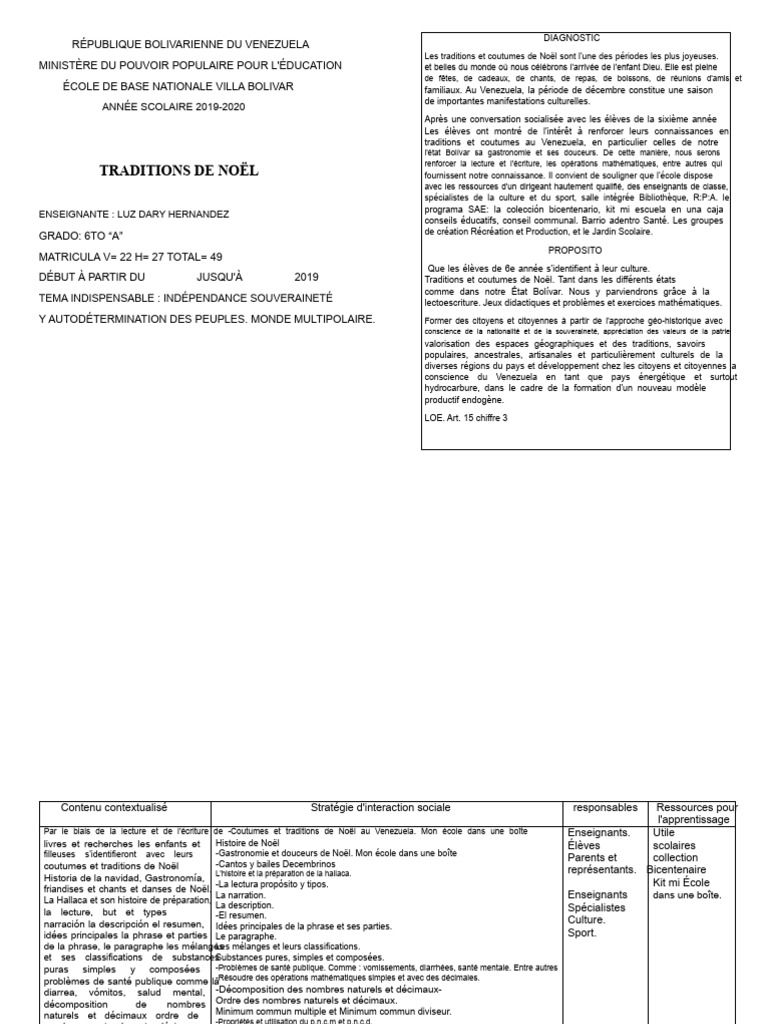 Traditions de Noël au Venezuela | PDF | Entier naturel | Multiplication