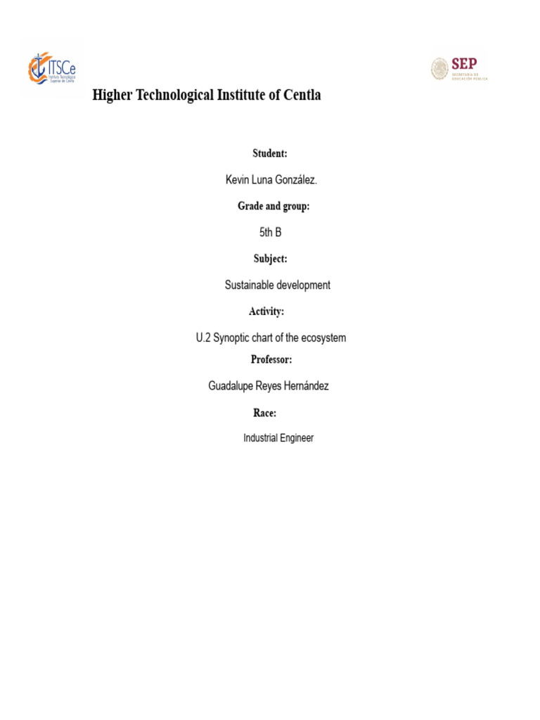 Ecosystem Synoptic Chart Overview | PDF | Ecosystem | Water