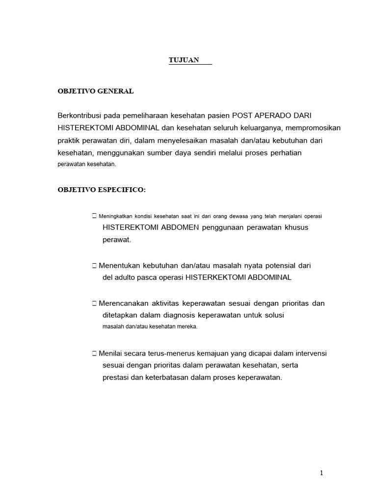 119479688 PAE Histerektomi Abdominal | PDF
