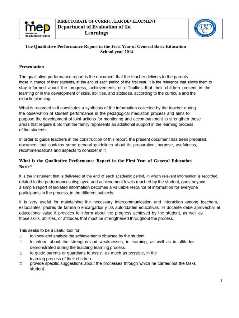Qualitative Progress Report | PDF | Learning | Teachers