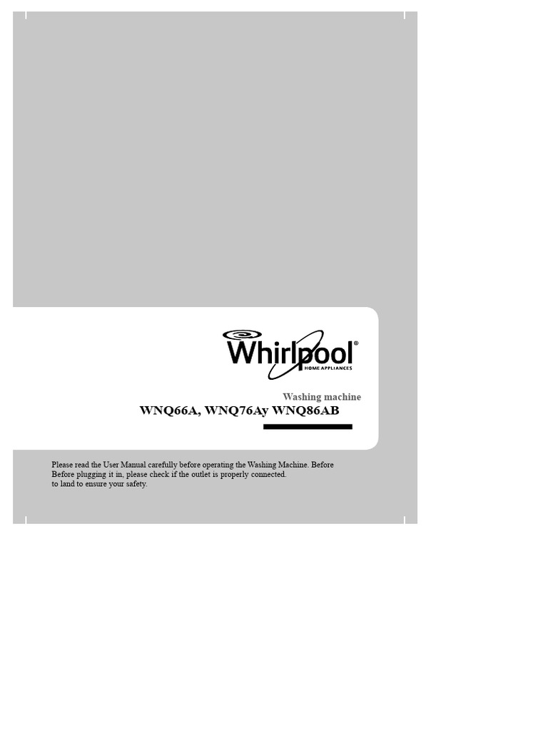 Whirlpool Washing Machine User Manual | PDF | Washing Machine | Recycling