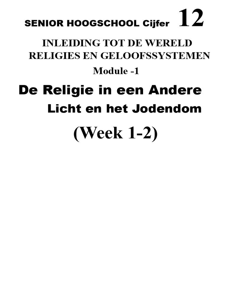 De Religie in een Andere Licht en Jodendom | PDF