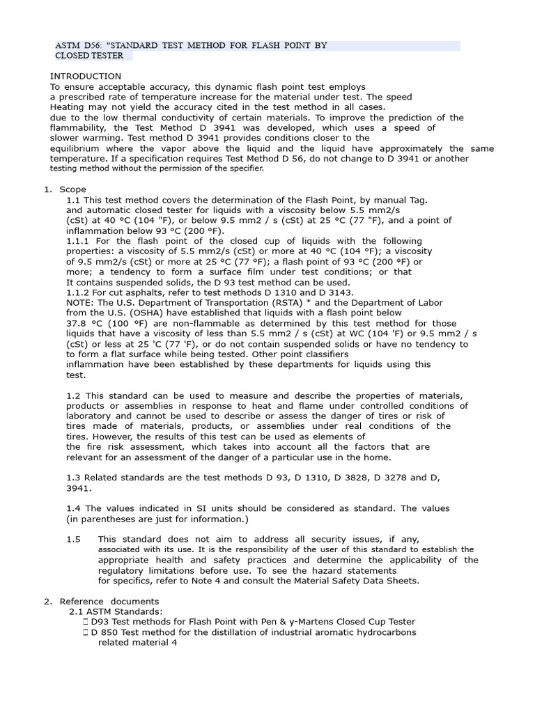 Astm D56 | PDF | Scientific Phenomena | Thermodynamics