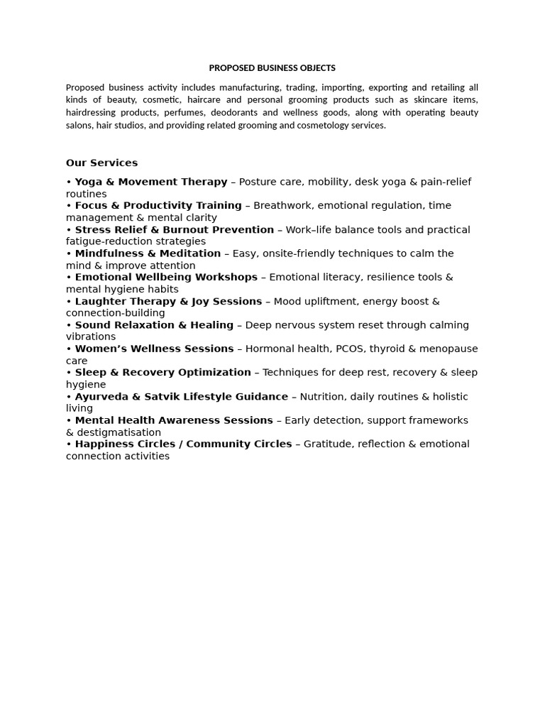 Proposed Business Objects - Emilio | PDF