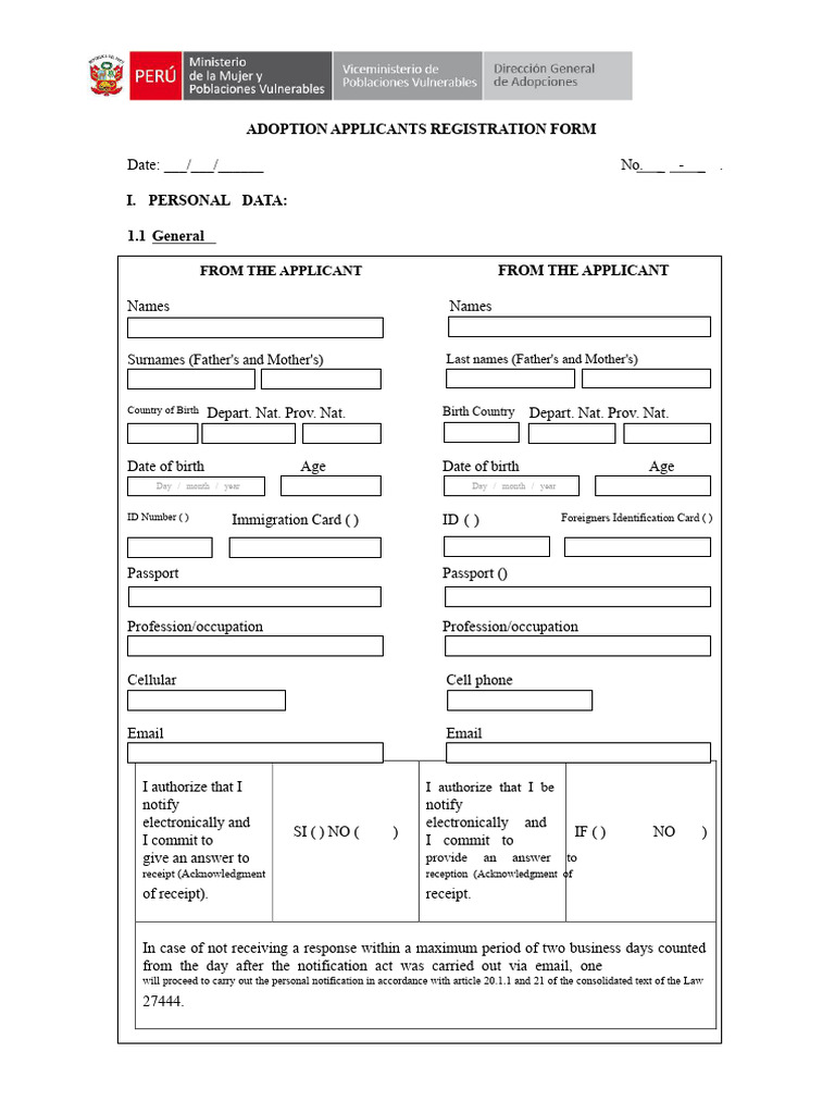 Adoption Application Form 2017a | PDF | Adolescence | Attention Deficit ...