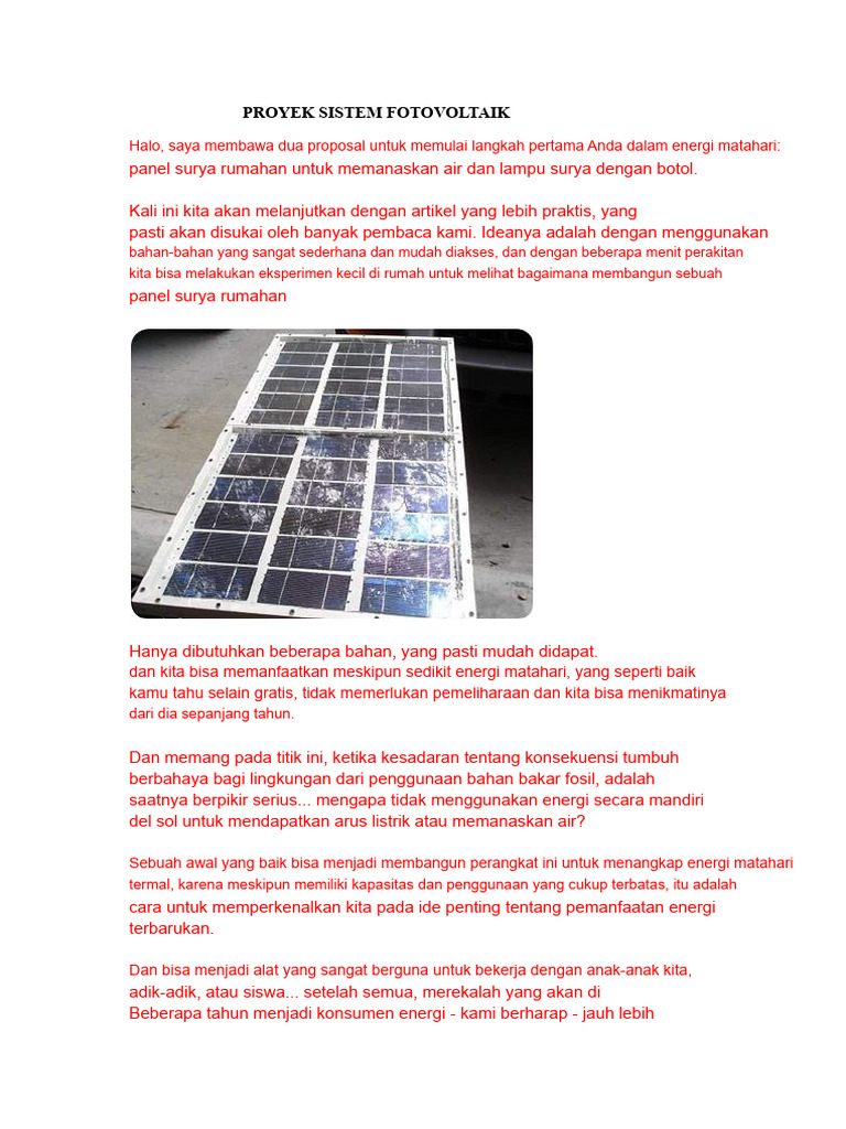 Cara Mudah Membuat Panel Surya Rumahan | PDF