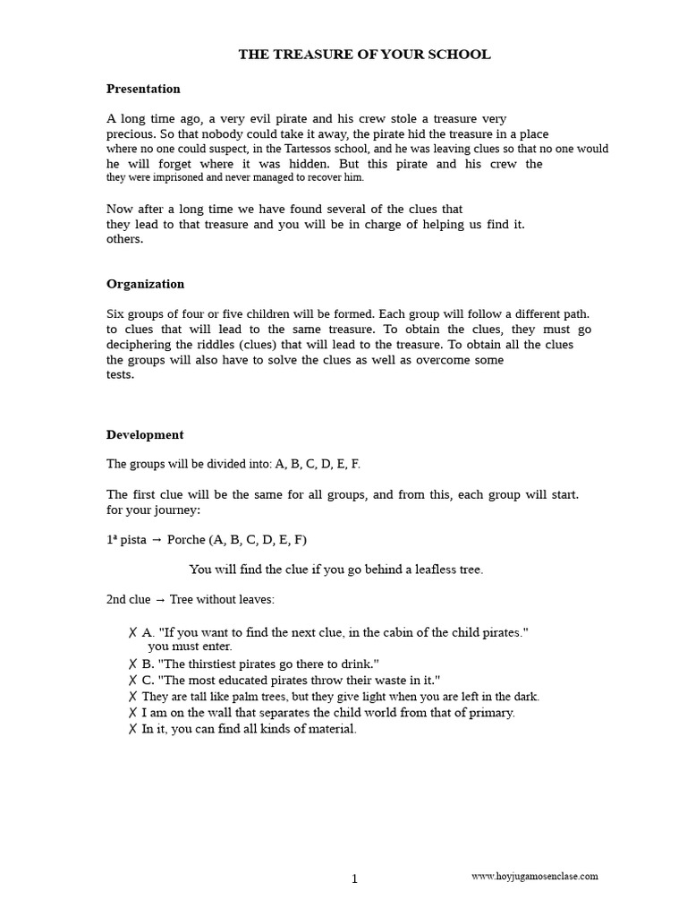 Treasure of your school.pdf | PDF