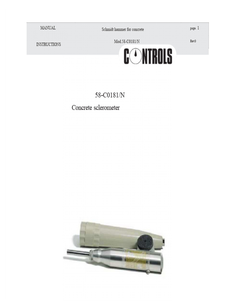 Manual Sclerometer | PDF | Concrete | Cement