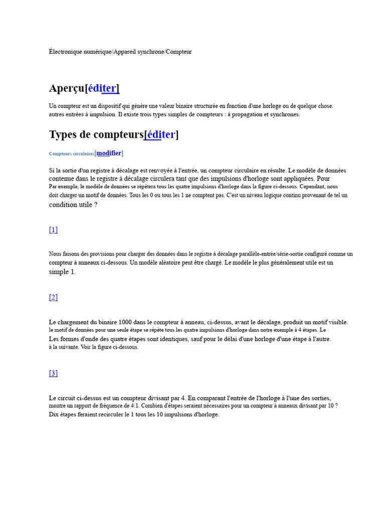 Types de compteurs en électronique numérique | PDF | Électronique ...