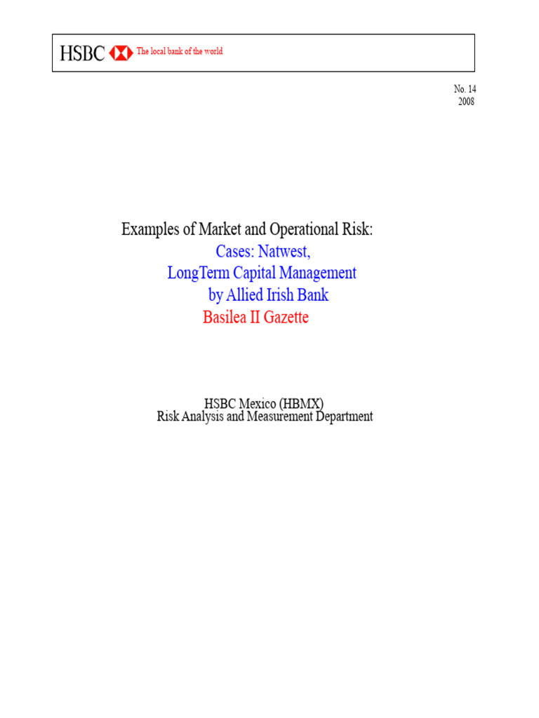 Three Risk Cases | PDF | Long Term Capital Management | Option (Finance)