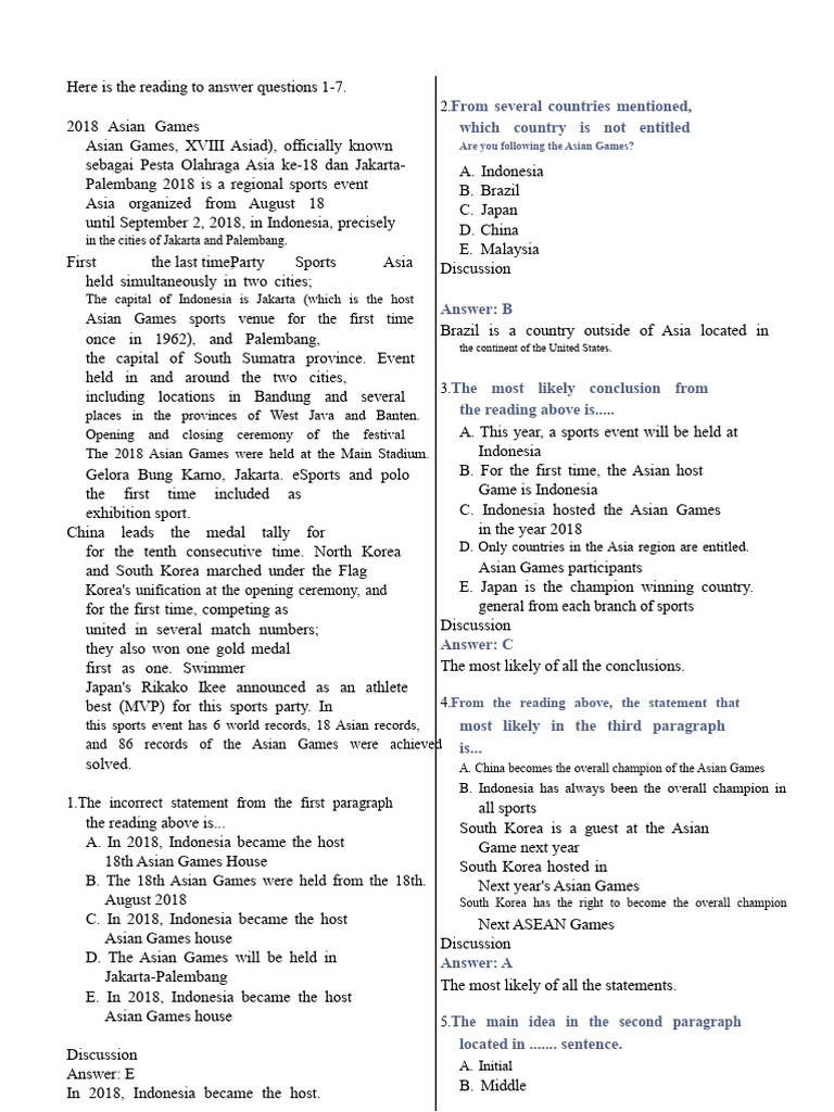 UTBK Question Package 8 For College Admission | PDF