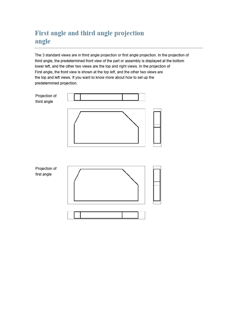 First Angle Projection and Third Angle Projection | PDF