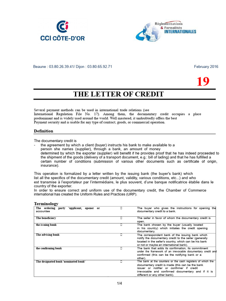 Understanding Documentary Credits in Trade | PDF | Letter Of Credit ...