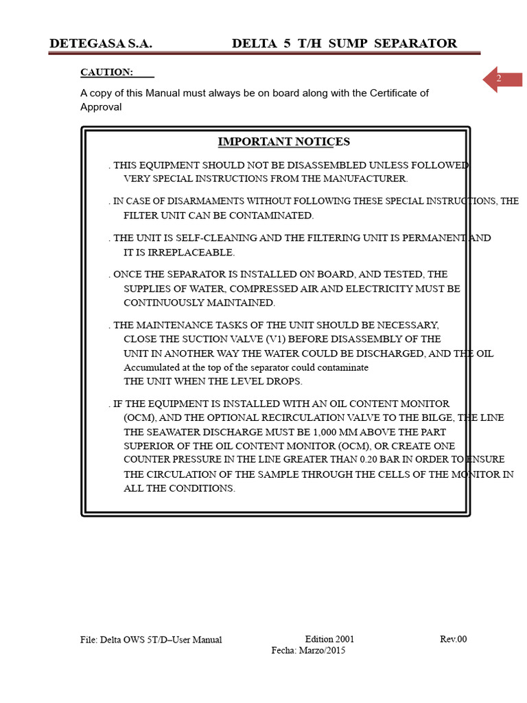 Delta 5 T/H Sump Separator Manual | PDF | Valve | Relay