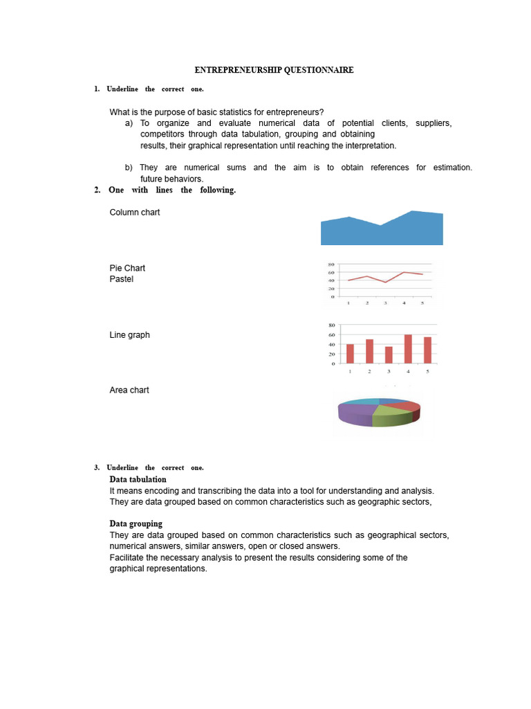 Entrepreneurship Questionnaire | PDF | Entrepreneurship | Statistics
