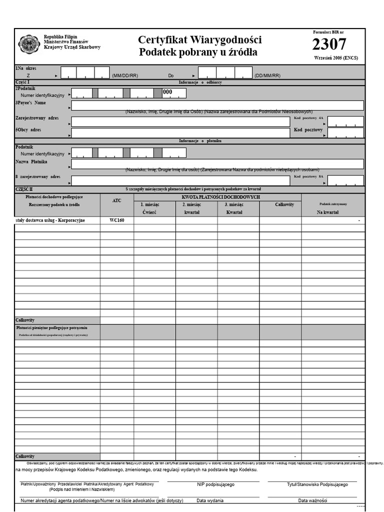 2307 Format | PDF