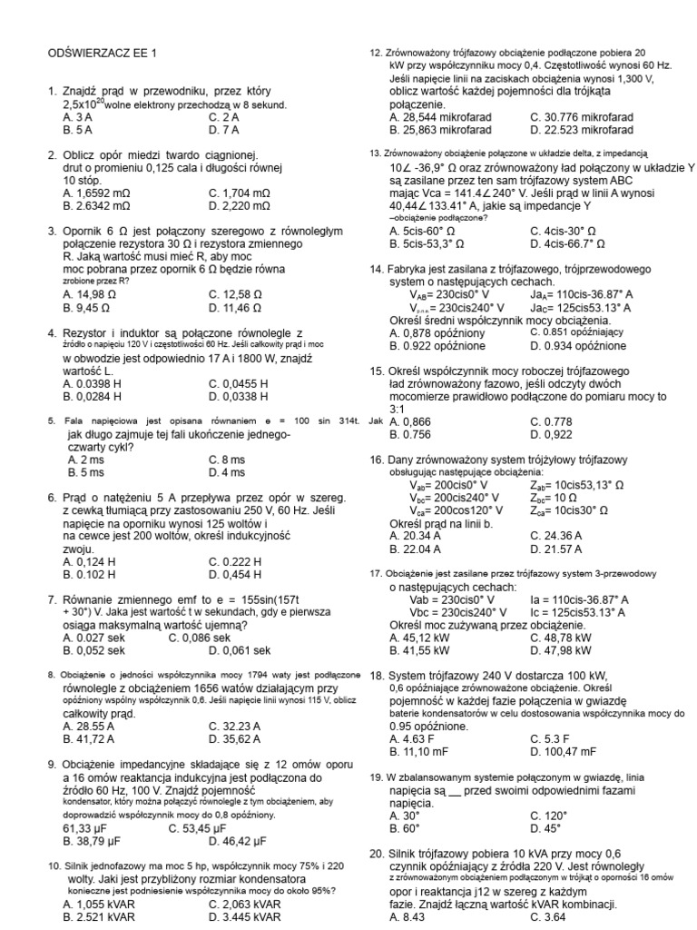 EE Refresher 1 | PDF