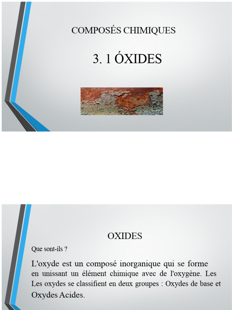 Classification et Nomenclature des Oxydes | PDF | Oxyde | Métaux