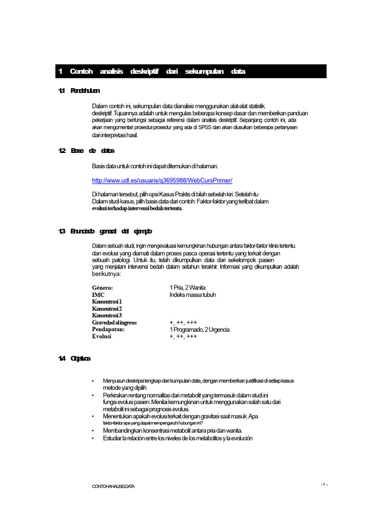 Contoh Analisis Deskriptif Dari Sekumpulan Data | PDF