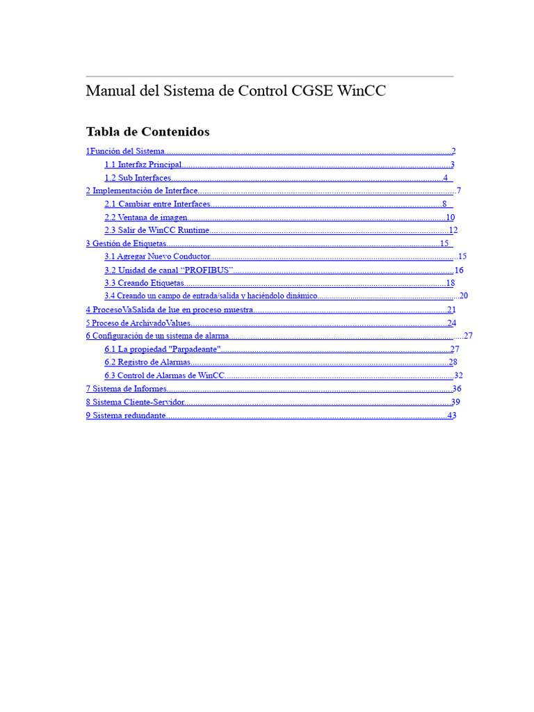 Manual de Control CGSE WinCC: Guía Completa | PDF | Servidor ...