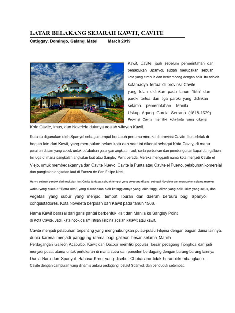 Sejarah Lokal Kawit Cavite | PDF
