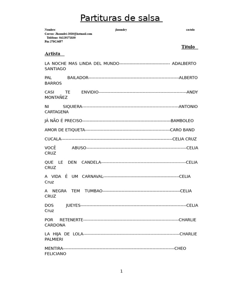 Partituras de Salsa | PDF