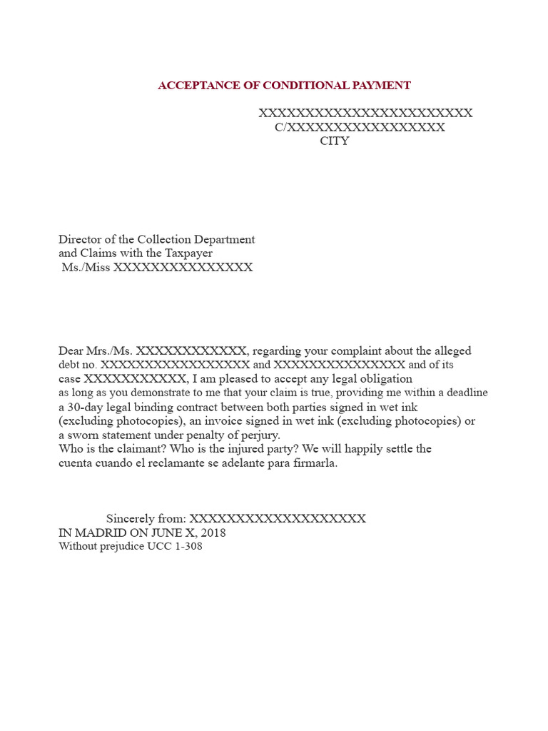 Accepted For Conditional Value - Template | PDF