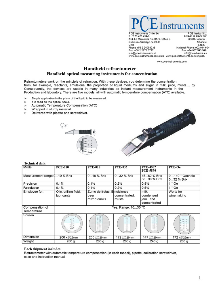 Manual Refractometer 2 | PDF | Quantity | Physical Quantities