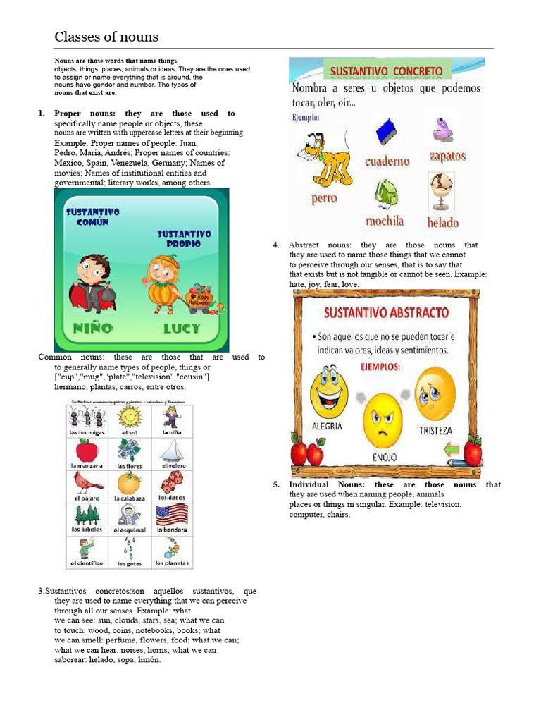 Classes of Nouns | PDF | Noun | Grammar