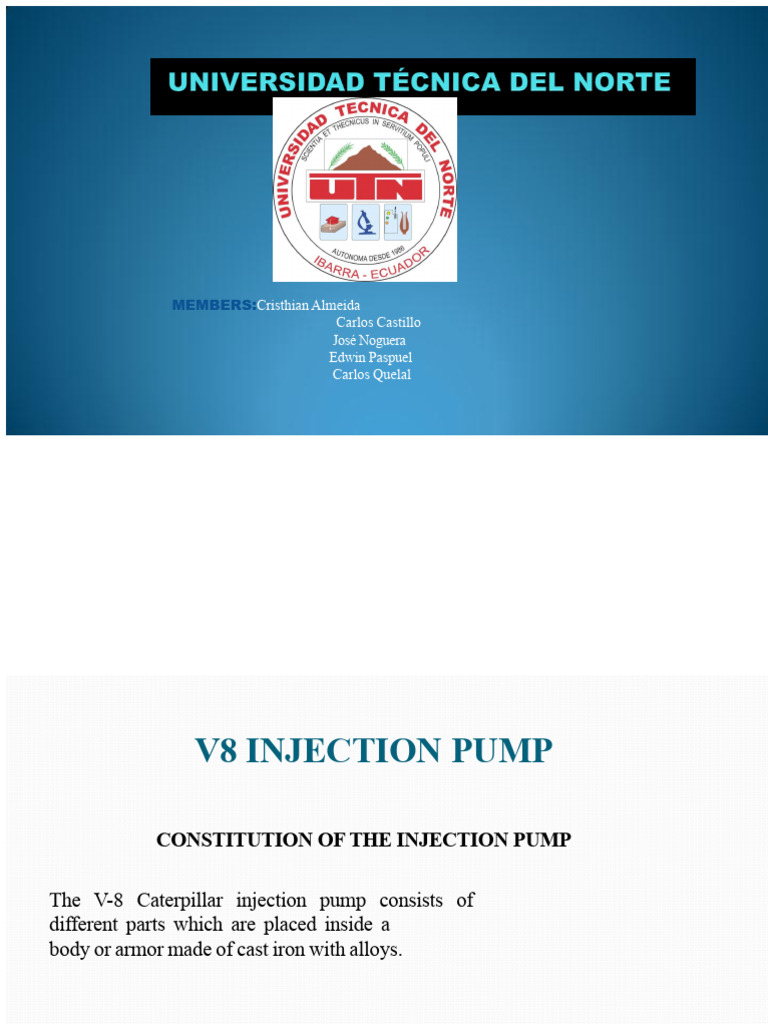 V8 Caterpillar Injection Pump Overview | PDF | Fuel Injection | Pump