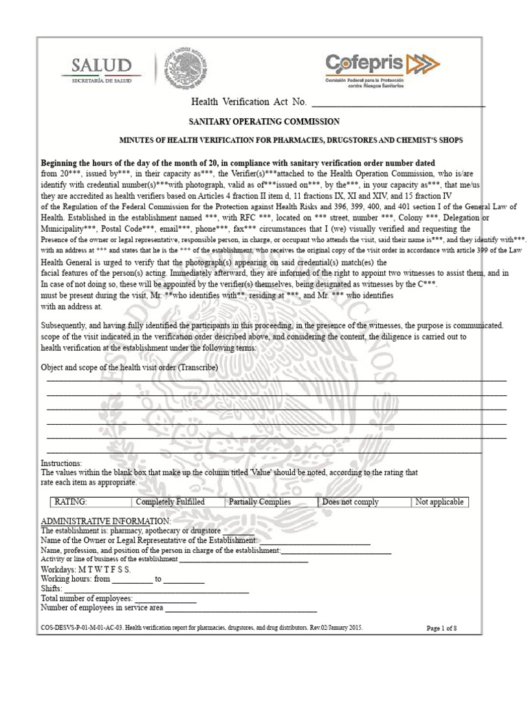 Health Verification Act For | PDF | Medical Prescription | Pharmacy