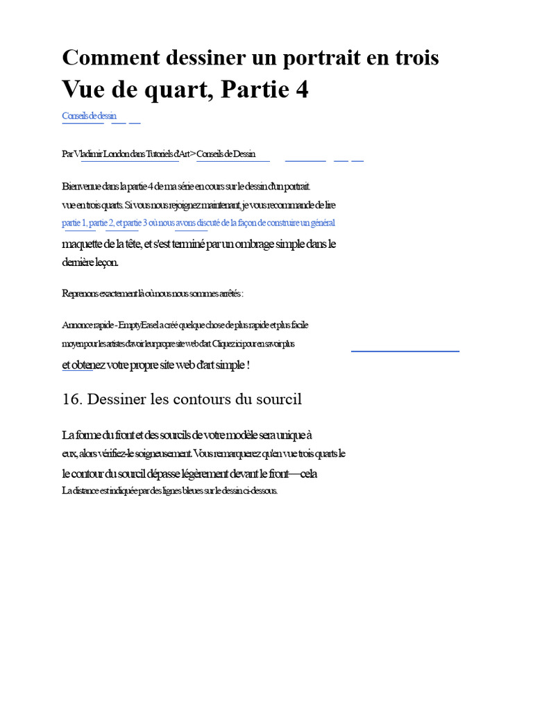 Portrait en trois quarts : Techniques de dessin | PDF | Dessin