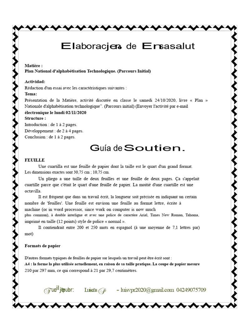 Guide de Soutien Pour La Rédaction D'un Essai | PDF | Communication humaine
