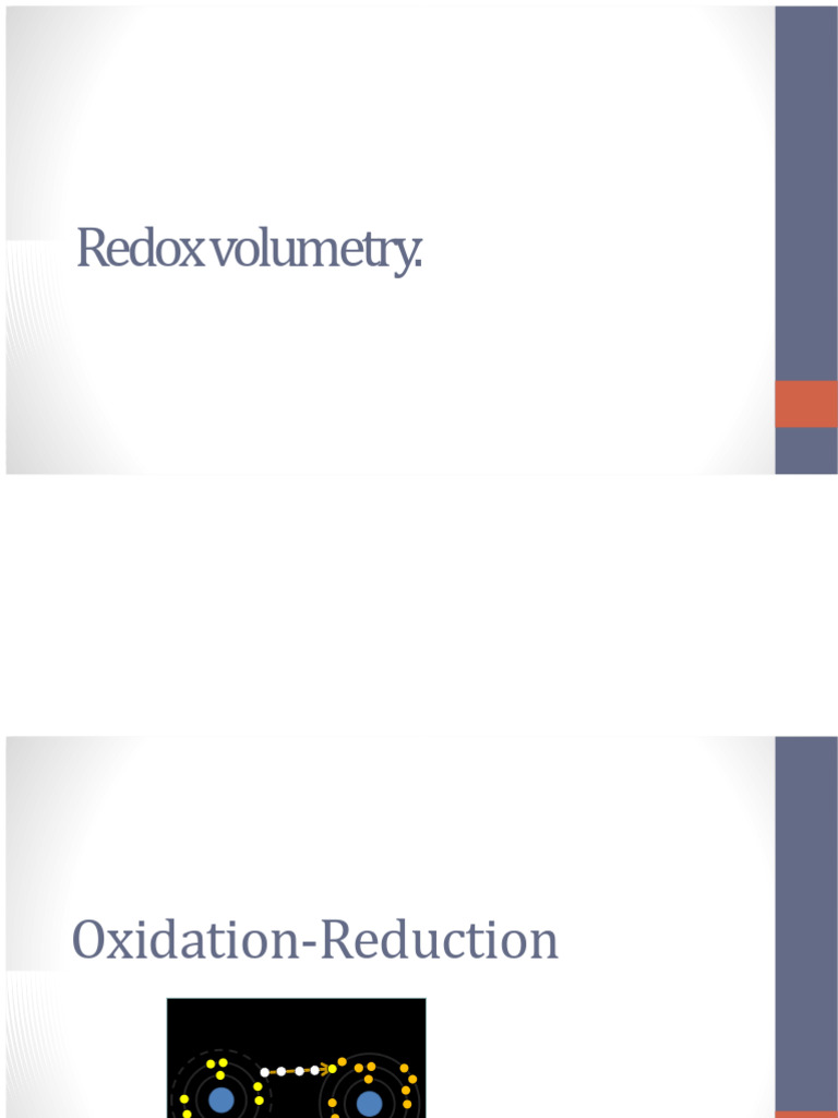 Redox volumetry | PDF | Redox | Titration