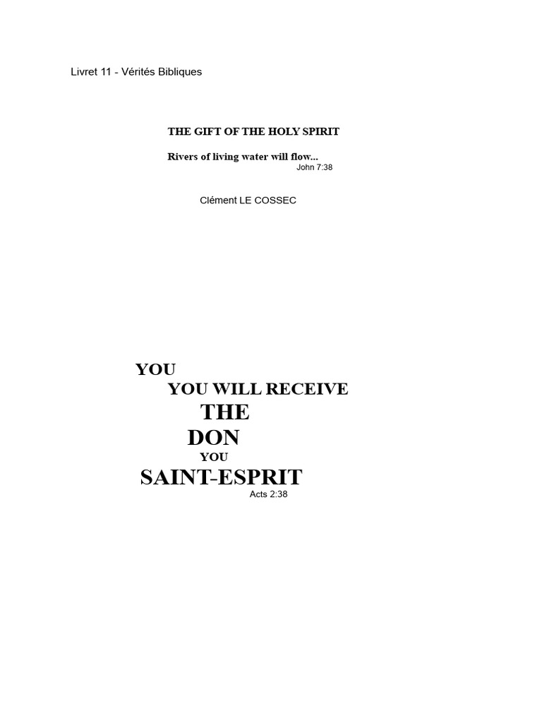 11-Brochure-The Gift of The Holy Spirit | PDF | Spiritual Gift ...