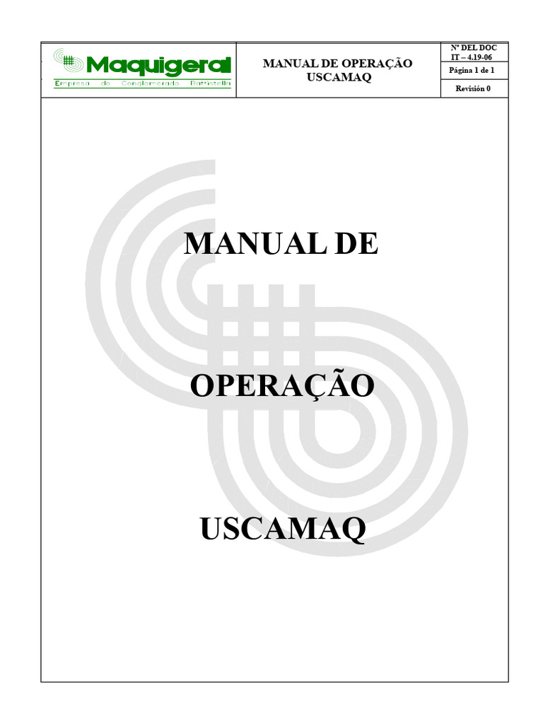 Manual de Operación USCAMAQ | PDF | Ingenieria Eléctrica | Generador ...