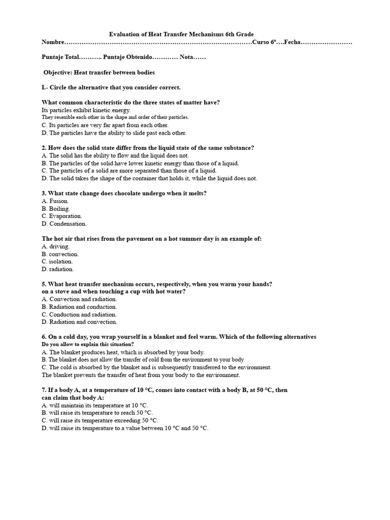Heat Transfer Mechanisms for 6th Grade | PDF | Superconductivity | Heat ...