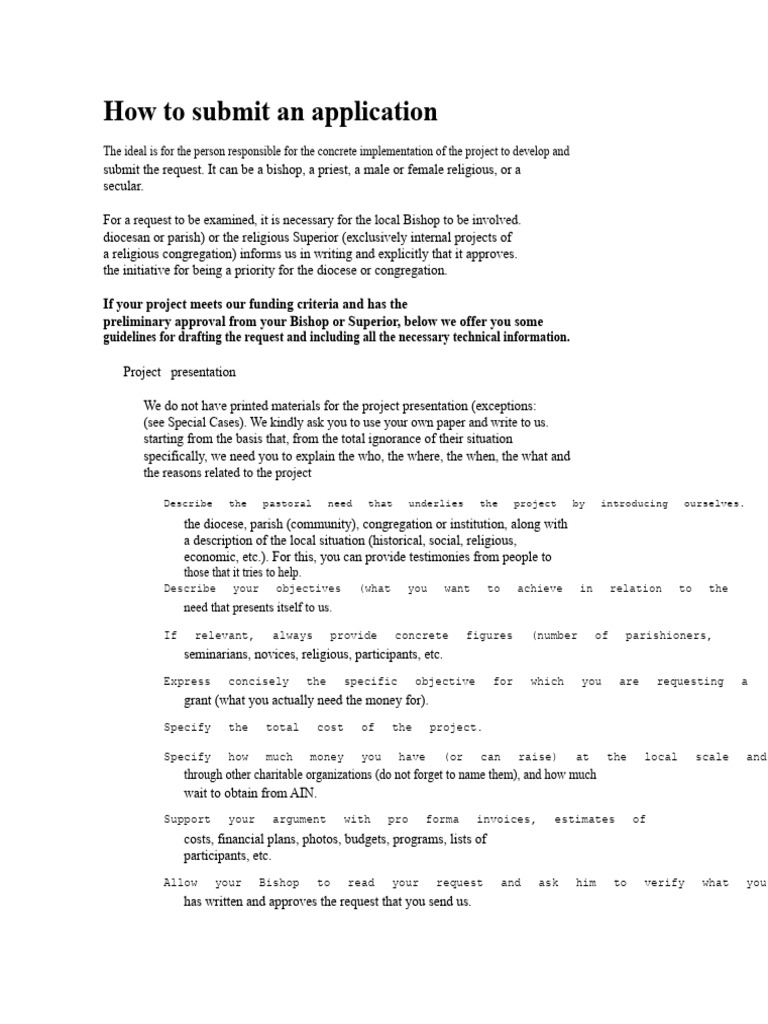 How To Submit A Request | PDF | Diocese | Bishop