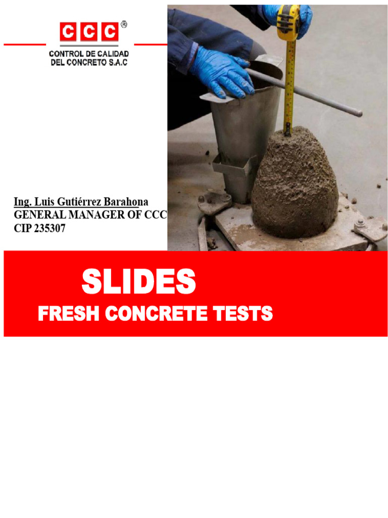 PPT Fresh Concrete Tests CCC | PDF | Concrete | Secondary Sector Of The ...