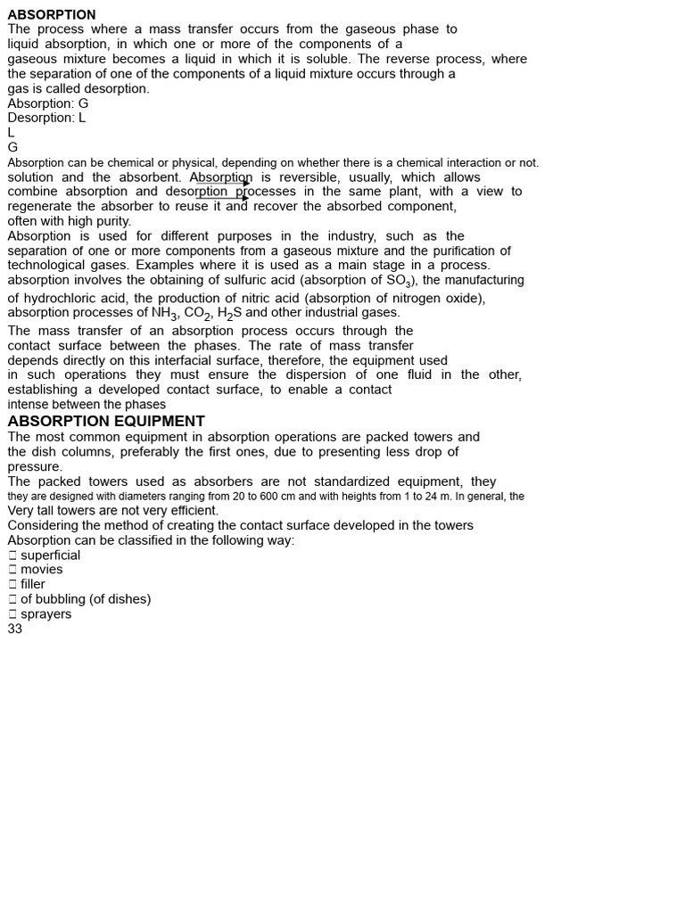 Industrial Gas Absorption Processes | PDF | Liquids | Gases