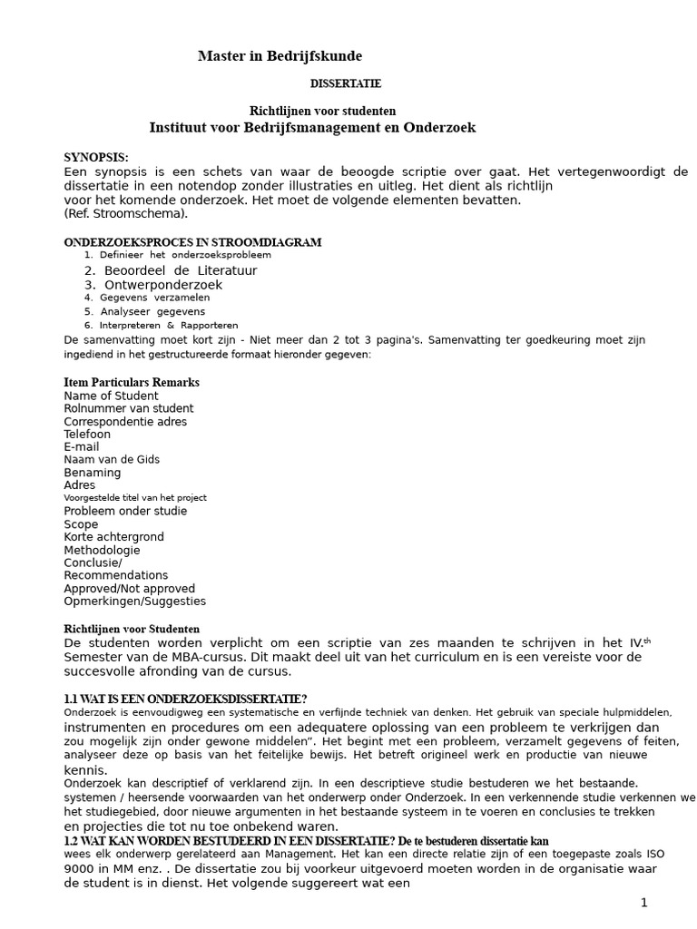 Scriptie Richtlijnen | PDF