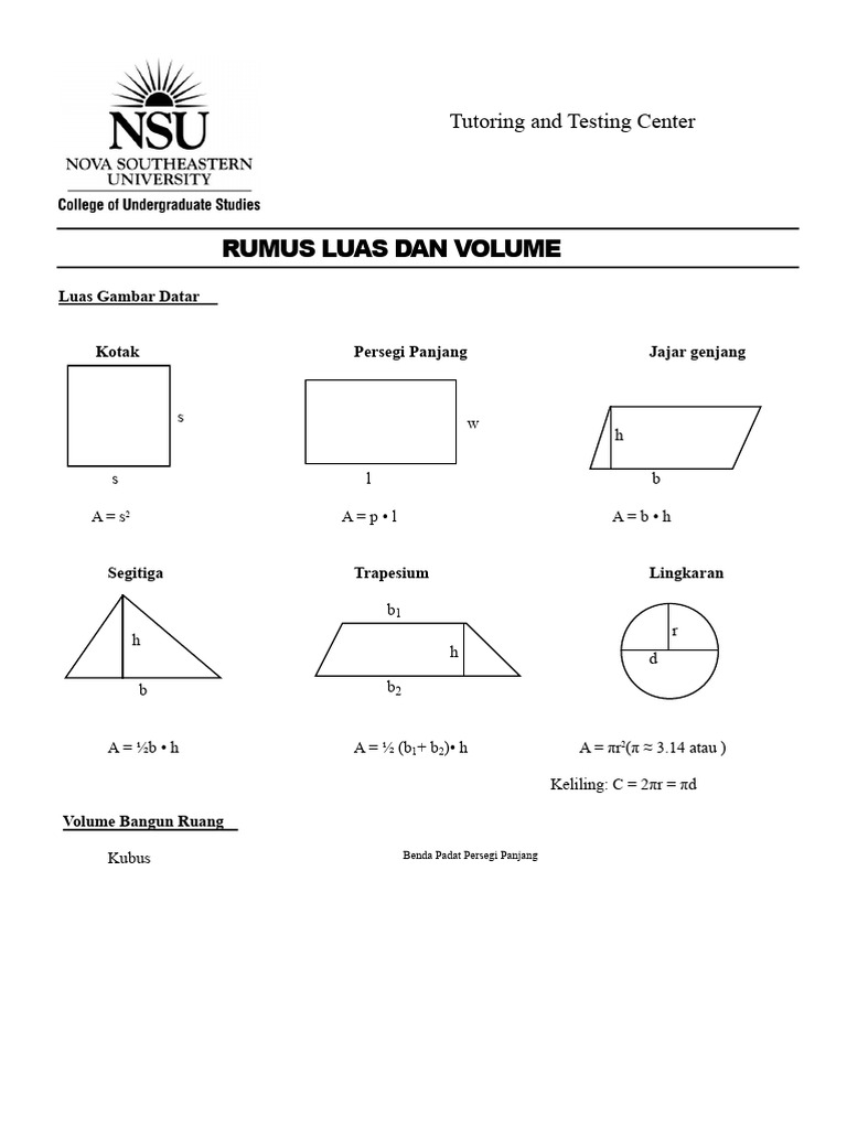 area-dan-volume-rumus.pdf | PDF