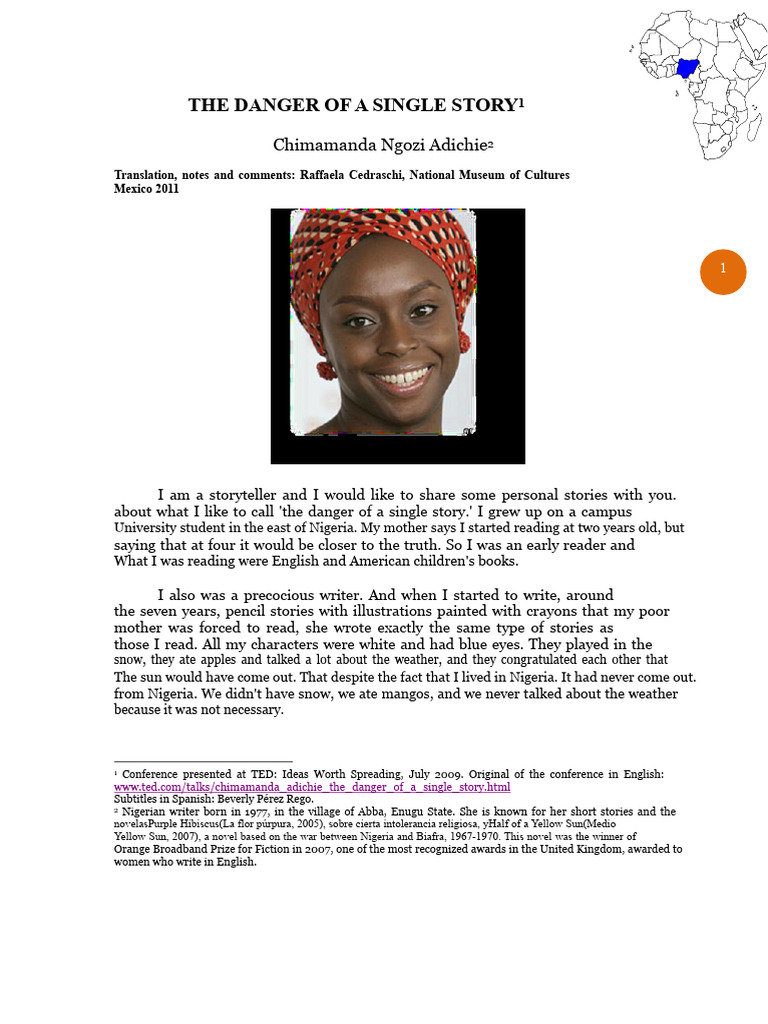 The Danger of a Single Story Explained | PDF | Guinea | Nigeria