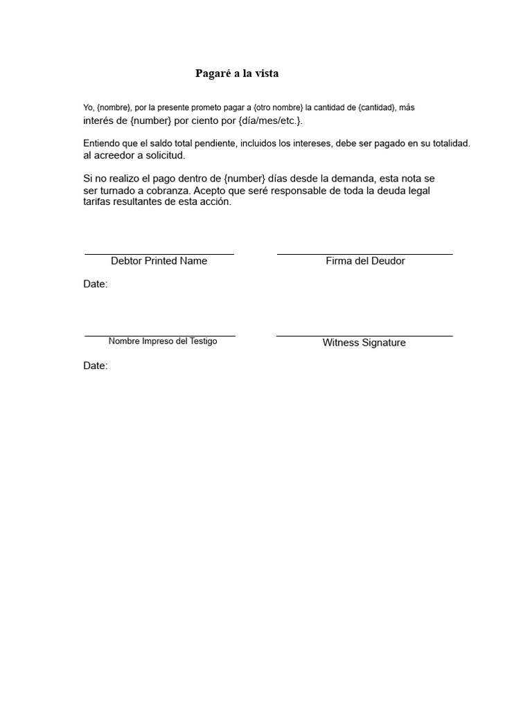 Nota Promisoria de Demanda | PDF
