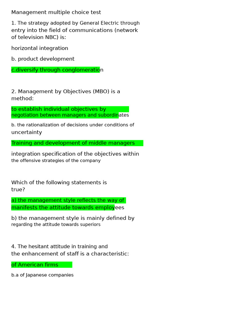 Management Strategies and Decision-Making Insights | PDF | Decision ...
