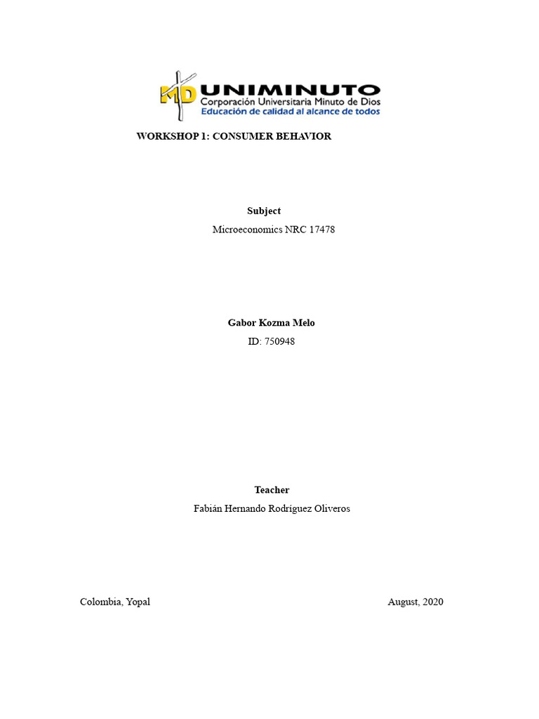 Consumer Preferences Economy Workshop...pdf | PDF | Utility ...