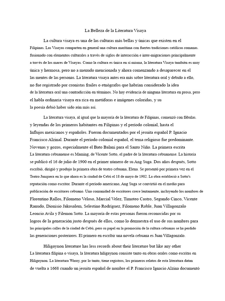 Literatura Visaya | PDF | España | Poesía