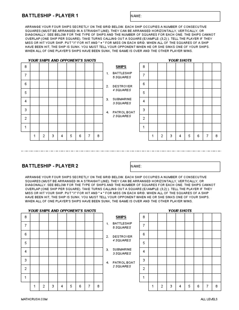Battleship Game Setup Instructions | PDF | History